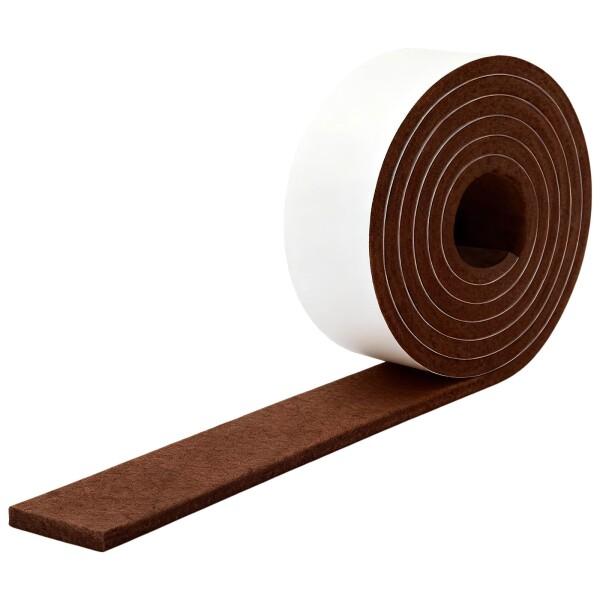 Jollyosis 家具スライダー フェルトシート 椅子 床 傷防止 柔らか厚手 強力粘着 防音・防振 カット可能 テープ ソファー・テーブル・掃除ロボット対応 (ブラウン, 幅3cm×長さ1m×厚さ5mm)商品コード：4907727938...