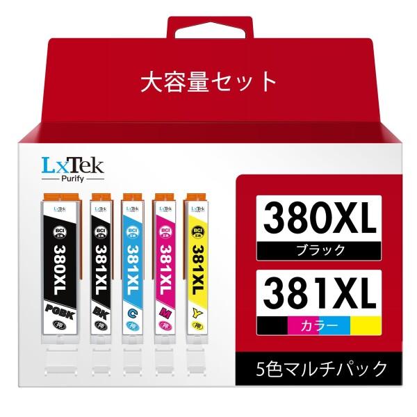 LxTek Purify BCI-381XL BCI-380XL キヤノン用 インク 380 381 5色セット Canon用 BCI381 BCI380 互換インクカートリッジ 大容量タイプ 対応型番: PIXUS TS6130 TS62...
