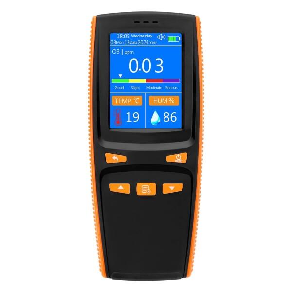 高精度オゾン濃度測定器 0-50ppm データ保存4,000件 Type-C出力(CSV形式)対応 デジタルO3検知器 オゾン/温度/湿度/AQI同時測定 USB充電式 多機能 ハンディタイプ 収納ケース付商品コード：49077425405...