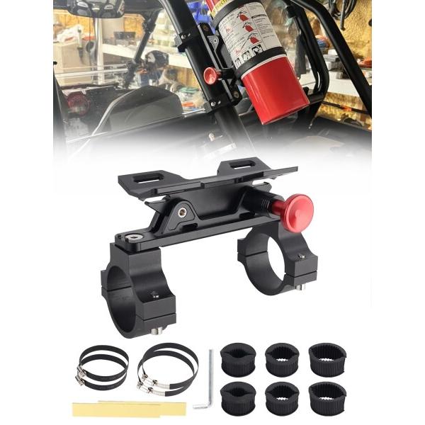 Chelhead 車用消火器ブラケット 1-2インチ巻棒ホルダー 調節可能な高速解放巻棒自動車消火器スタンド YJ TJ LJ JK JLサハラルビコンポラリスレンジャーRZR UTV Cam-Am ATV ジムニーに適用商品コード：490...