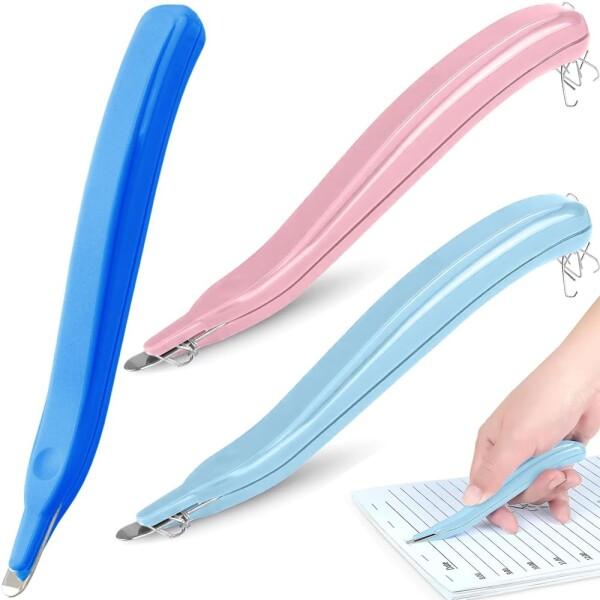 ホッチキス ホチキス針リムーバー 3本セット ステープルリムーバー リムーバー 除針器 軽量 持ち運び便利 ホチキス針外し 尾部磁気デザイン 簡単に収集 人間工学に基づい 省力設計 教室の教師用品 仕事用 事務用品（ブルー+淡いブルー+ピン...