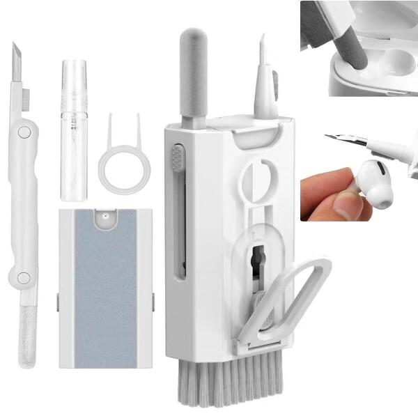 Coollooda ?8 in 1多用途クリーニングツール キーボード掃除 イヤホンクリーナー Airpods 1/2/3/Pro用 掃除 キット 汚れ落とし ほこりの除去 軽量で持ち運びに便利 収納一体型 携帯電話/iPad/タブレット/...