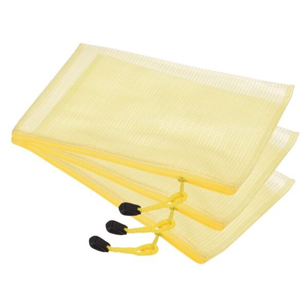 YOKIVE 3個 網目 ジッパー袋 B6 網目 ファイルポケット | プラスチック 書類入れ オフィスに最適 家電 旅行収納(イエロー)商品コード：49077593834型番：yof220715kk1018jpカラー：イエロー√多機能 -...