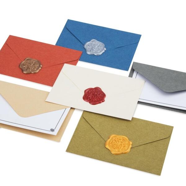 (TEMLUM) メッセージカード 感謝カード 12枚セット ミニサイズ グリーティングカード 挨拶 封筒6色 シーリングワックス シール4色 アンティーク風 結婚式 招待状 誕生日 合計36点 (クラシック)商品コード：490775946...