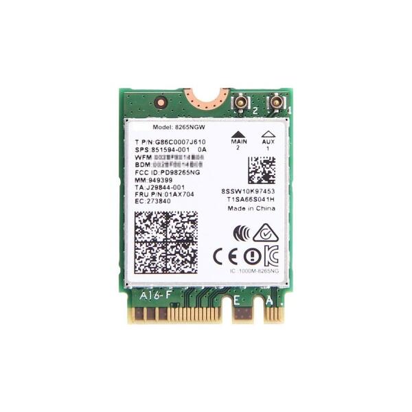 Laptopdiyparts インテル Dual Band Wireless-AC 8265 5GHz/2.4GHz 802.11ac/agn 867Mbps Wi-Fi + Bluetooth 4.2 Combo M.2 カード 8265...