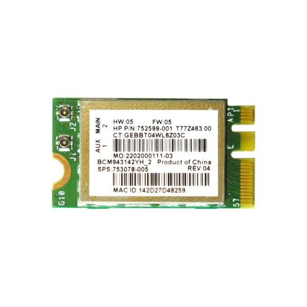 HP純正 753078-005 +汎用 BCM943142Y BCM43142 802.11b/g/n WiFi + Bluetooth 4.0 NGFF M.2 カード for HP商品コード：49077602636型番：BCM94314...