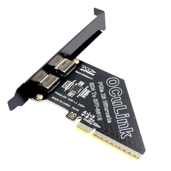 CY アダプター PCI-Express 4.0 PCIE 8x 取り外し可能、デュアル Oculink SFF-8612 SFF-8611 VROC Raid0 アダプター、U.2 SSD eGPU 外部グラフィックカードドック用商品コー...