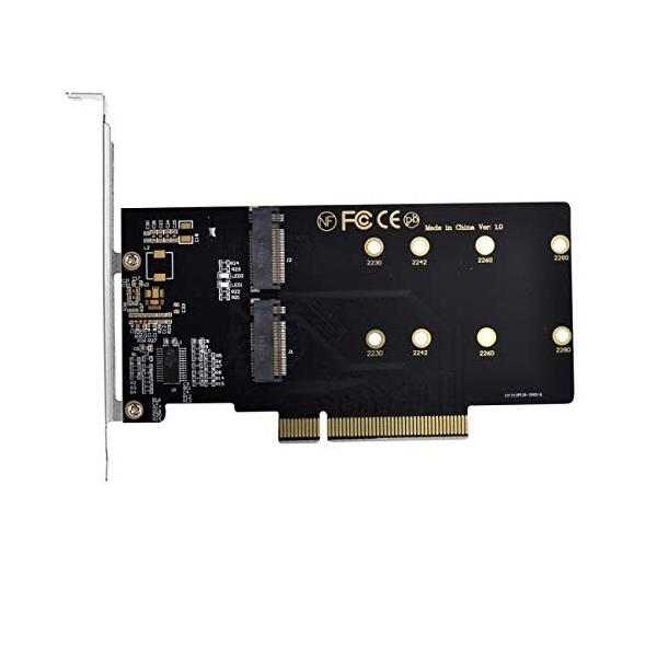 NFHK デュアル 2X NVME M.2 AHCI→PCIE Express 3.0 Gen3 X8 X16 RAID カード VROC Raid0 ハイパーアダプター。商品コード：49077603085型番：NF-SA-012カラー：ブ...