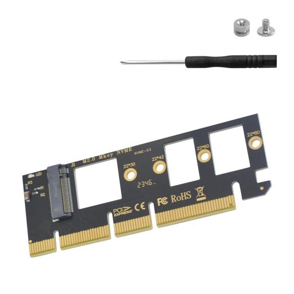 Poyiccot M.2 NVME 変換アダプタ、M.2 PCIe NVMe 4.0 x16 変換アダプター、PCIe X16帯域幅だけ、 M.2 スロットPCIE SSD（NVMeとAHCI）PCI-express GEN4フルスピード、...