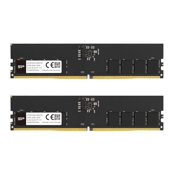 シリコンパワー DDR5 32GB (2x16GB) 4800MHz (PC5-38400) 288ピン CL40 1.1V UDIMM Non-ECC デスクトップ RAM コンピューター メモリ SP032GBLVU480F22商品コー...