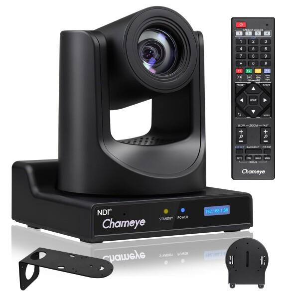 Chameye NDI HX3 PTZ カメラ 20x光学ズーム AI搭載 自動追跡 FHD1080P60 PoE機能 USB3.0/HDMI/3G-SDI/NDI出力 IPカメラ 広角 リモコン操作 会議 ライブ配信 講義室 病院 教会に...