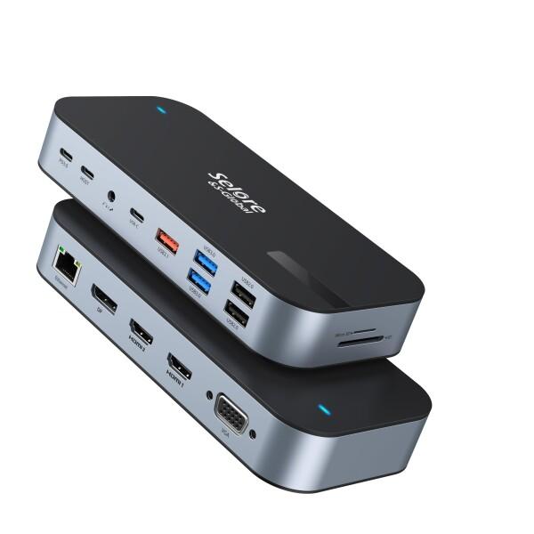 Selore  USB C ドッキングステーション type c Dock 100W PD対応 4K HDMIポート microSD＆SDカードスロット 3.5mmオーディオジャック イーサネットポート 10Gbps USB-C/USB-A...