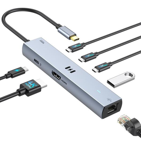 Selore USB C ハブ7 in 1 ドッキングステーション 4K HDMI映像出力 3.1*3 100W快速充電 1000Mbpsインサーネット接続 USB2.0 MacBook Pro/Air iPad Pro Dell XPS ...