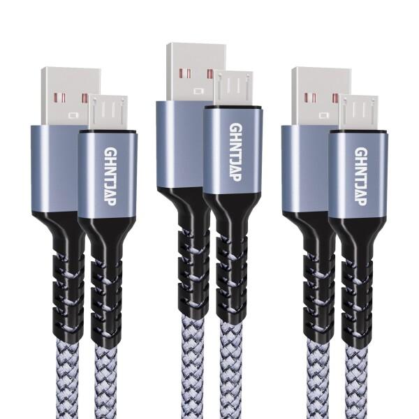 GHNTJAP マイクロ USB ケーブル  Micro USB ケーブル QC3.0/2.0対応 急速充電 高速データ転送 アンドロイド充電ケーブル Androidスマホ対応 usbケーブル マイクロb 断線防止商品コード：4907761...