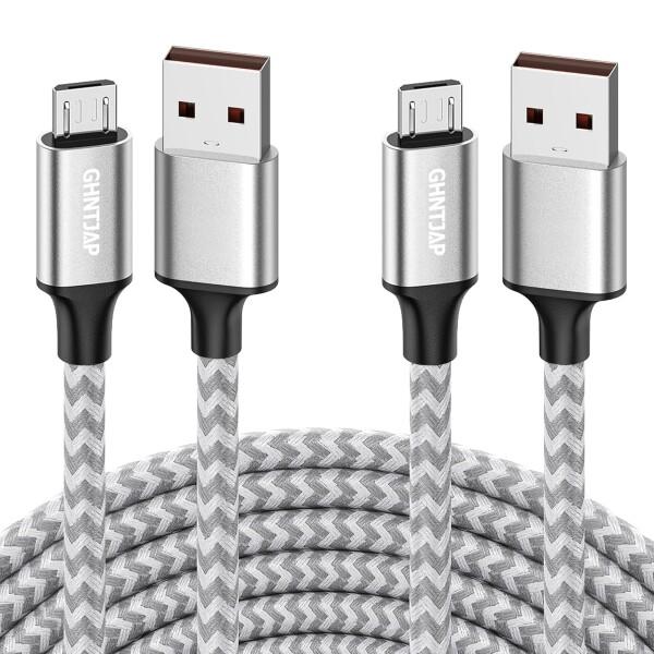 GHNTJAP マイクロ USB ケーブル 2M  Micro USB ケーブル QC3.0急速充電 データ転送 アンドロイド充電ケーブル Androidスマホ対応 高耐久ナイロン商品コード：49077612923型番：AM08-2Mx2-...