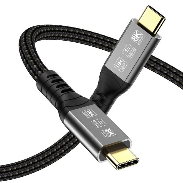 Angusplay Thunderbolt 4 ケーブル 1m USB-C &amp; USB-C 8K 急速充電 ケーブル 40Gbps 高速データ転送 iPhone 16/16e/ 15 MacBook Air Pro iPad Pro...