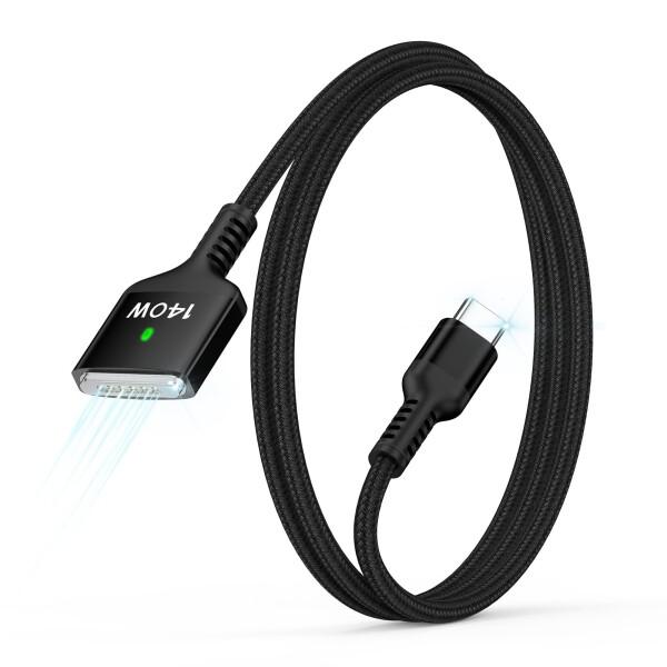 Haoano 140W Macbook Pro充電ケーブル 0.9M USB-C to Mag-Safe 3 磁気充電ケーブル 高速充電PD3.1対応 Macマ グネット充電コード 強力な磁気 高耐久ナイロン編組 Macbook air(1...