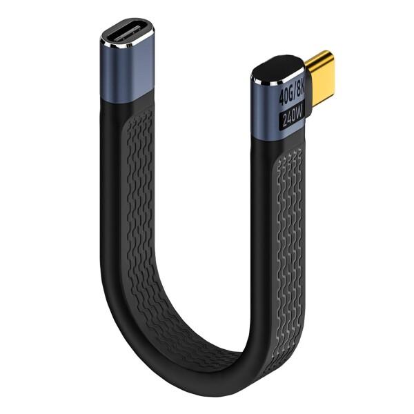 LIANHATA USB Type C 延長ケーブル USB4.0 40Gbps 高速データ転送 8K@60Hz映像出力 PD対応 240W急速充電 USB-C to USB-C L字型 MacBook Pro/Nintendo Switc...