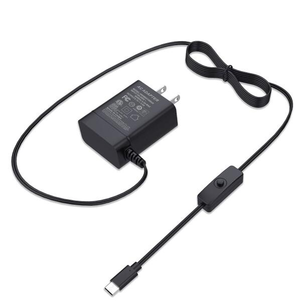 Miuzei Raspberry Pi 4 電源、USB-C（Type C）ケーブル 5.1V 3A 充電器コードスイッチ付き ACアダプタ、互換性ありRaspberry RPi 4 Model B 1GB / 2GB / 4GB / 8G...