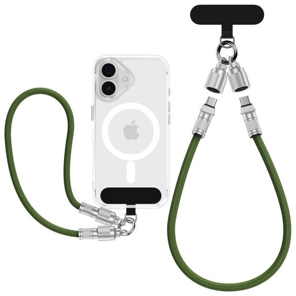 USB Type-C to C ストラップ型ケーブル 1本で2役 65W/0.3M Type C ケーブル 携帯ストラップ 手掛け 首掛けストラップ iPhone 16ケーブル 落下防止 紛失防止 断裂を防ぐ iPhone16/15シリーズ...