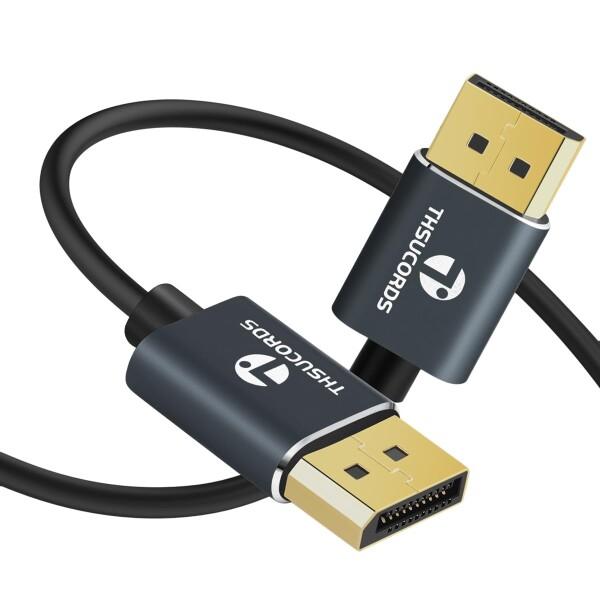 Thsucords フレキシブル薄型8K 4K ディスプレイポートケーブル 5M 認証済みウルトラスリム DisplayPort 1.4 コード 8K@60Hz対応 4K@120Hz 32.4Gbps ゲーミングノートパソコン テレビ PC...