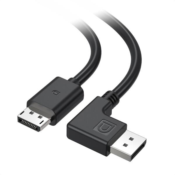 (VESA認定) Cable Matters 32.4Gbps 直角DisplayPort 1.4 ケーブル - 1.8m、8K@60Hz &amp; 4K@240Hz (L字型DisplayPort ケーブル 1.4)対応、FreeSyn...