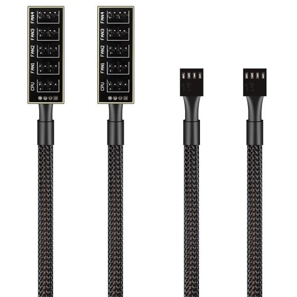 PANO-MOUNTS ケースファン CPUファン 電源 ケーブル PC ケース マザーボード 4ピン と 3ピン ファン 用 4ピン 1 〜5分岐 PWM 延長ケーブル コンピューター ATX 冷却ファン 用 電源 延長 ケーブル コ−ド...