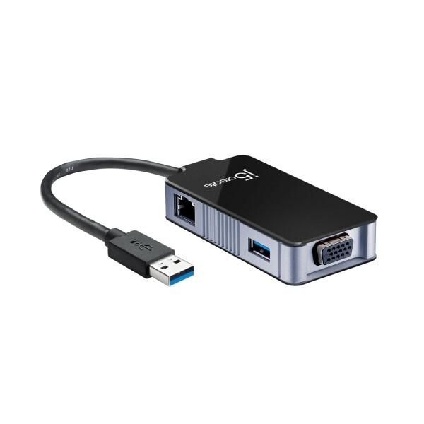 【発売日：2013年12月21日】j5create USB 3.0 マルチアダプター VGA・有線LANポート搭載 5Gbps高速データ転送 小型軽量・出張用に最適｜Windows/Mac対応 (JUH370BE)商品コード：4907761...