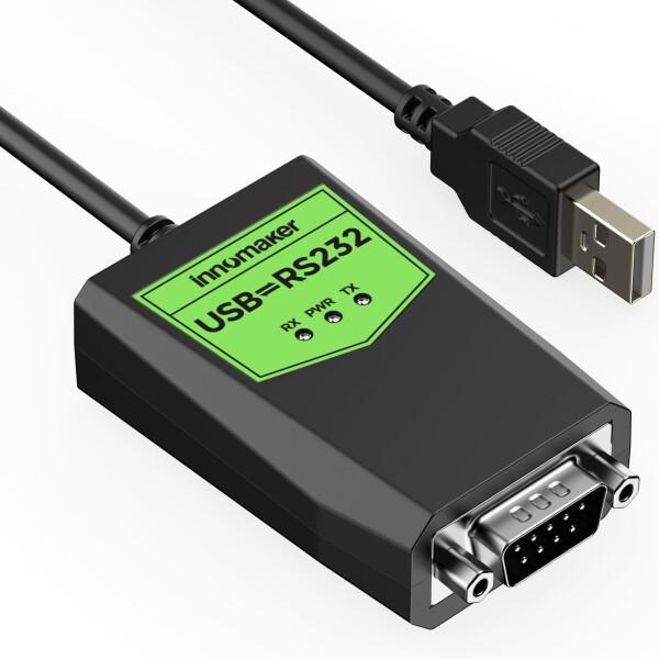 InnoMaker 産業用USB-シリアルRS232アダプター、USB - DB9オス、FTDIチップセット、ESD保護、信号/電源絶縁、Windows 11、10、XP、Mac OS、Android、Linux互換、グローバル産業ブランド...