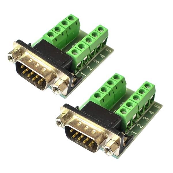 Hailege 2個セット DB9オスアダプターRS232-端子RS232シリアル-端子DB9コネクタ変換アダプター商品コード：49077615042型番：H-A-1583RS232シリアルからターミナルへの変換アダプターDB9オスアダプタ...
