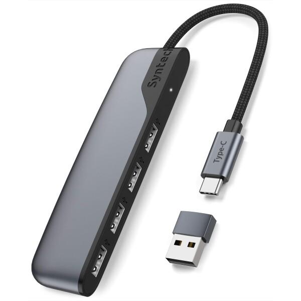 Syntech (シンテック) USB C→USB ハブ 4ポート Type C→USB 3.0ハブ USB C→USBアダプター付き Thunderbolt 3→USBハブ MacBook Pro 2020/2019 iPad Pro 2...