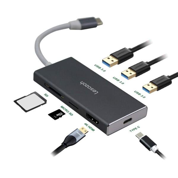 USB Type C ハブ 7in1 USB C ハブ ウルトラスリム USB C ドッキングステーション 4K HDMI出力 PD 充電対応 USB3.0 ハブ SD/Micro SD カードリーダー マイクロ タイプC HDMI 変換 ...
