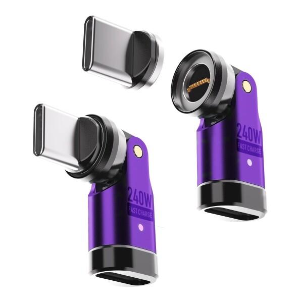 ENDLESSHINE TYPE C to TYPE C マグネット変換アダプタ USB-C 240W 9pins 普通Type-CケーブルをマグネットタイプＣケーブルに変換90/180/360度回転5A超急速充電USB2.0 480Mbp...