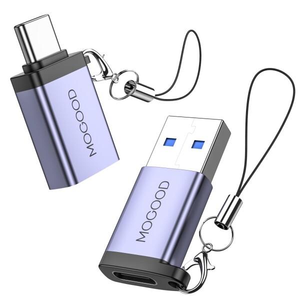 MOGOOD USB CからUSB 3.0 OTGアダプタ2パック、USBからUSB C充電器、USB CからUSB B 5 Gbps変換器、Thunderbolt 4 OTGコネクタ、MacBook Air、iPad、iPhone 16 ...