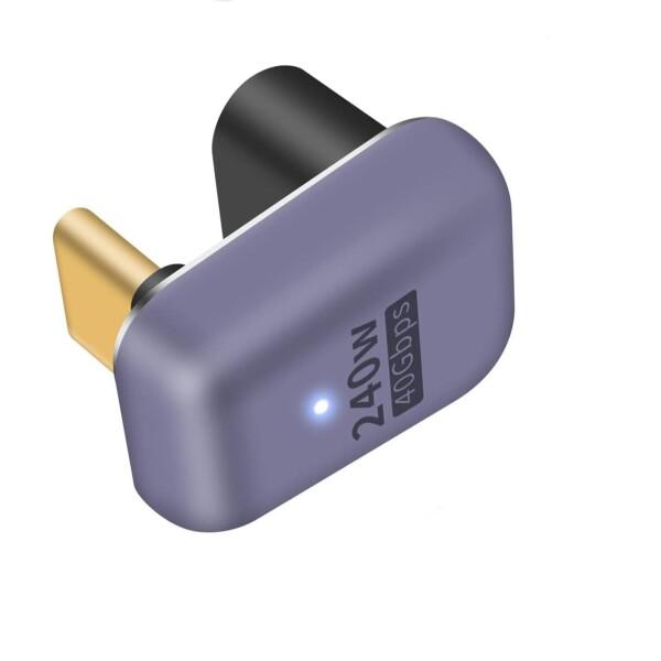 Duttek 240W U字型USB Cアダプター 40Gbps USB C 180度U字型USB Type Cオスメスアダプタ 8Kビデオ USB Cエクステンダー USB 4ケーブル Thunderbort 4/3 タブレットなどTyp...