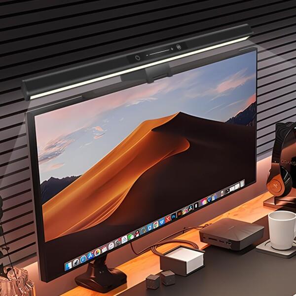 Midea モニターライト コンピューターモニター専用46cm 無段階調光 演色指数≧95 三色温 節約スペース USBライト 厚さ0.7-6.5cmのに適用商品コード：49077615740型番：MTD4-5-M/K-21カラー：黒です【...