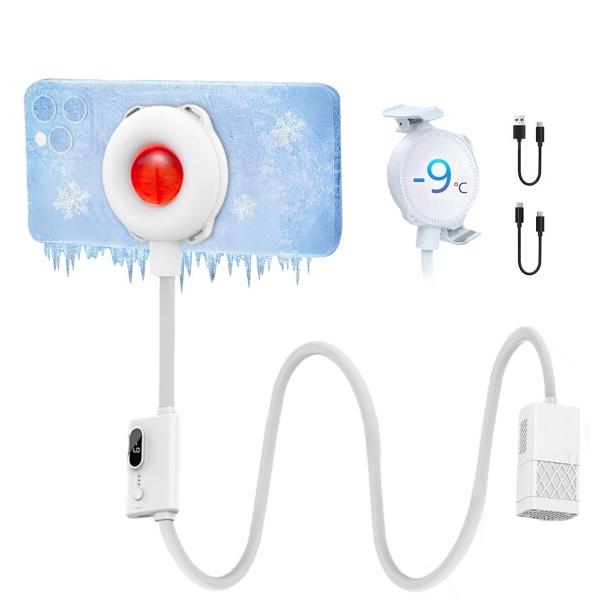 ZenCT スマホ 冷却ファン 水冷式 ペルチェ素子半導体冷却 磁気式/クリップ式2way 三段階調整 スマホクーラー USB給電式 急速冷却 スマホ熱対策 LED温度表示 ペルチェ素子 ゲーム/ライブ配信/写真撮影/動画視聴/テレワーク時...