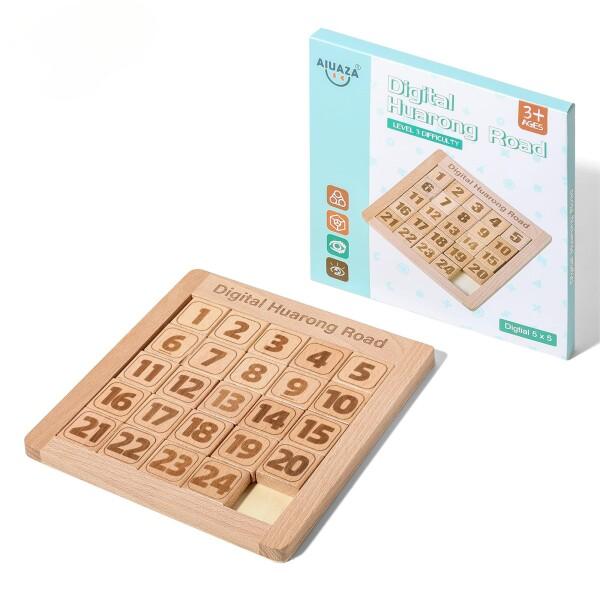 AIUAZA木製数字スライディングパズル、脳のティーザーのおもちゃタングラムゲーム、連続パズルボードゲーム、子供と大人のための教育玩具 (1-24 large size)商品コード：49077671838型番：MBS-2403カラー：1-2...