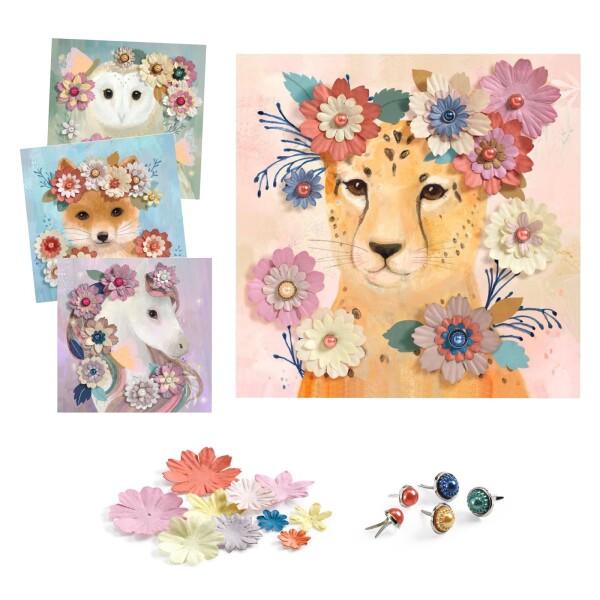 DJECO ジェコ 3Dピクチャー フローラル リース 貼り絵 立体 3D 絵 塗り絵 工作 飾る コラージュ 知育玩具 紙工作 4歳 5歳 6歳 7歳 女の子 小学生 プレゼント ギフト おもちゃ 子供 キッズ 誕生日 運動会 ハロウィン...