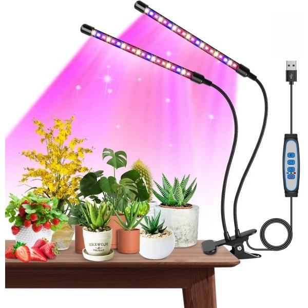 X-AMISA 植物育成ライト 2ヘッド タイマー付き（3H/6H/12H）3色切替 フルスペクトル 360度調節 USB給電 クリップ式商品コード：49077674561型番：X-ZWDサイズ：2ヘッド式カラー：Multi-colored...