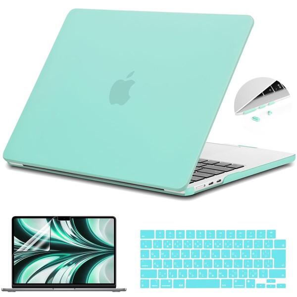 Teryeefi MacBook Air 13 ケース 2025 2024 2022 A3240 A3113/A2681 対応, スリム 軽量 耐衝? 保護カバー＆JIS日本語 キーボードカバー＆液晶保護フィルム &amp; ダストプラグ ...