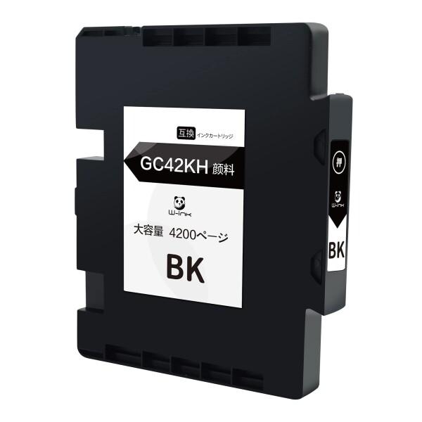 リコー用 RICOH GC42KH 黒 ブラック 互換インクカートリッジ 増量 顔料 互換インク 大容量 Lサイズ 約4200ページ 対応機種：RICOH SG5200 SG5200FT商品コード：49077678243型番：WR-GC42...
