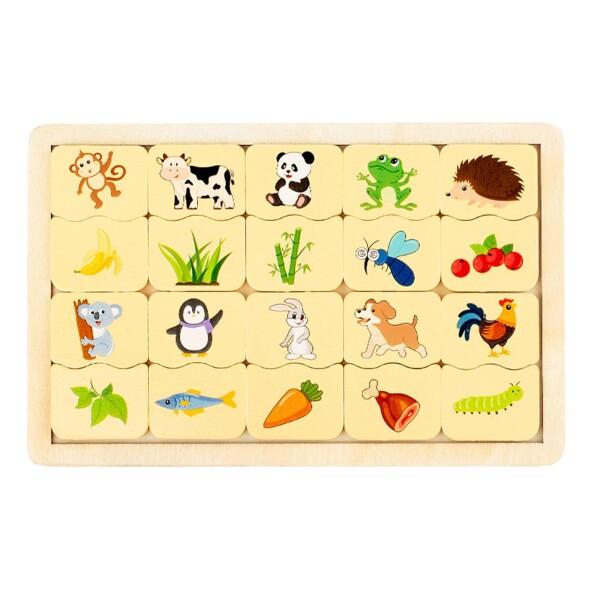 BLOOPIC 幼児用木製パズル 3D 漫画動物ジグソー モンテッソーリ 子供向け知育玩具 就学前学習 早期教育 STEM 知能教育 面白い ノベルティあらゆる年齢層に適しています 楽しい脳トレ商品コード：49077729145型番：53T...