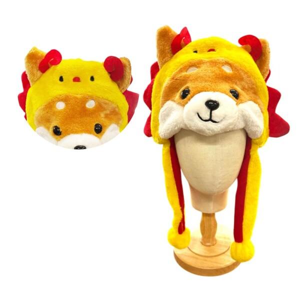 (LamPlanning) 旅するマメしば アニマル帽子 可愛い ぬいぐるみ かぶりもの 帽子 モコモコ パーティグッズ 着ぐるみ ハロウィン (シーサー)商品コード：49077731721サイズ：Free Sizeカラー：ブラウンやわらか...