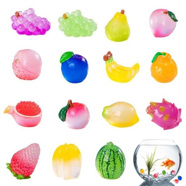 PAVIKE ミニチュア 発光 夜光 果物 15個セット 置物 アクセサリー可愛い 暗闇で光るミニチュア アクアリウム 園芸 盆栽 雑貨 ガーデン飾り 鑑賞用 オブジェ 装飾品 インテリアホーム商品コード：49077737976型番：NA-...