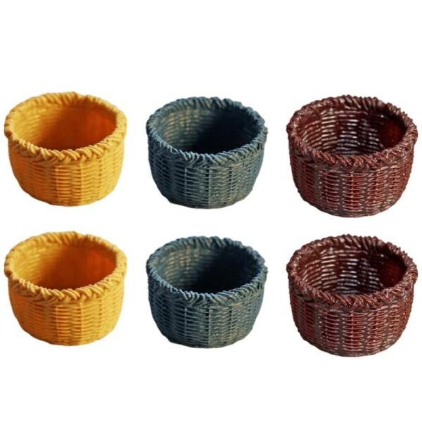 OATIPHO ミニチュア バスケット 6個セット 1/12 ドールハウス カゴ 籠 小物入れ かご 3色 模型 家具 ドール 撮影小物 雑貨 収納 装飾 ランダムカラー商品コード：49077737990型番：SAH279LJ00H8ACA...
