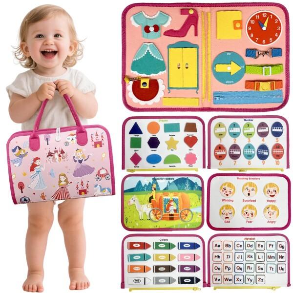 JUYEE モンテッソーリ 玩具 知育玩具 3歳 4歳 ビジーボード 誕生日プレゼント 男の子 女の子 人気 クリスマス ギフト おもちゃ 早期教育 指先訓練 入園準備 (ピンク)商品コード：49077738356型番：mzbカラー：ピンク...