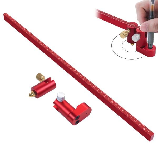 EsiFare 木工コンパススクライバー アルミニウム合金大型コンパス 360 度 円弧 ケガキ工具 大工ケガキ工具 木工スクライビングサークル 大工マーキングゲージ 調整可能な円描画ツール 高精度 目盛りあり 木工 職人 建築家 エンジニ...