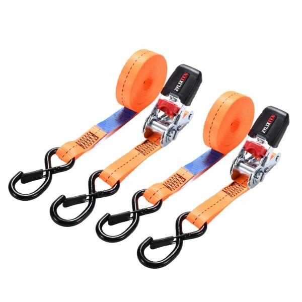 荷締めベルト、ラチェット式、引越し運搬用、亜鉛ラチェットストラップで固定、結束バンド、、便利グッズ、荷締機ベルト、ラッシングベルト、多用途、荷物固定ベルト、単体総重量:1.000 kg、容量:800kg/1 763lbs、2個セット(Sho...