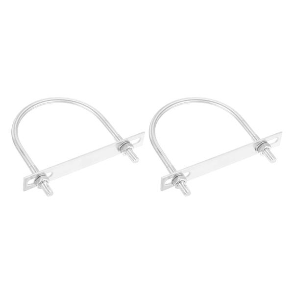 DTGN M10x114x148mm Uボルトラウンドキット 2セット 304ステンレススチール Uボルトキット（ナット ワッシャー フレームプレート付き） DN100パイプ トレーラー 自動車 リーフスプリング用に適しています商品コード：...